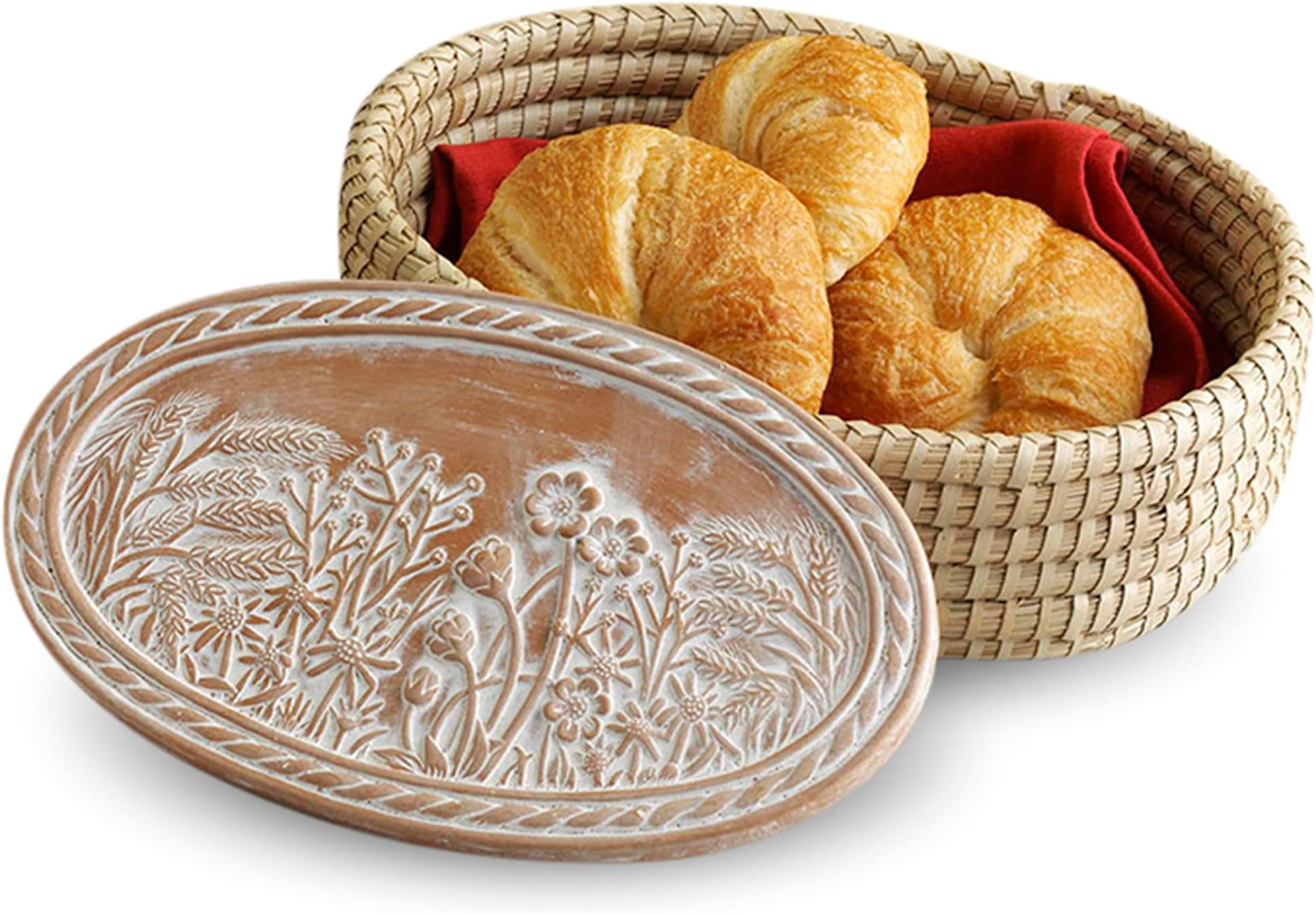 Amazon.com: Better World Bio Bread Basket with Terracotta Warmer, Bread ...
