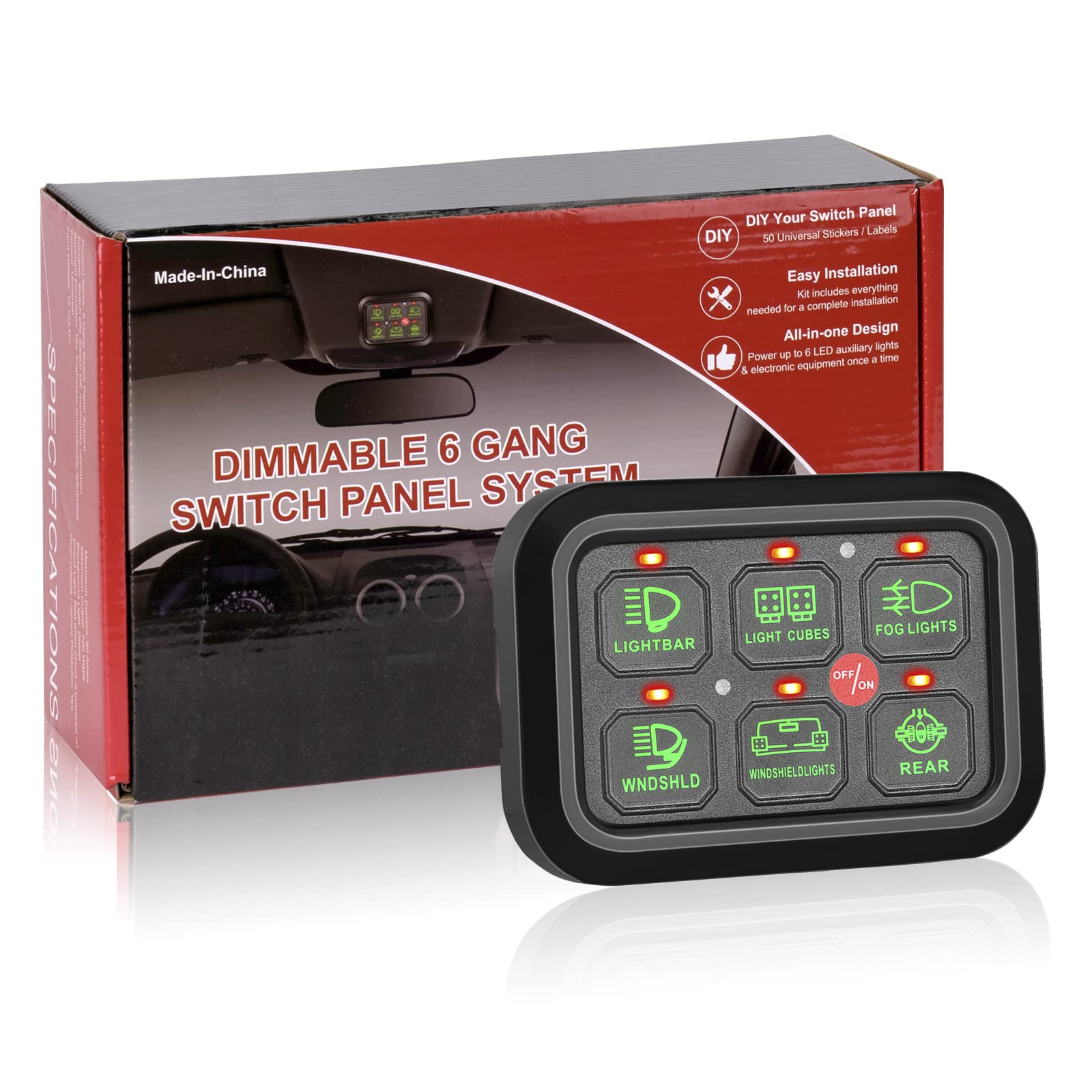 Buy LZHOU TECH 6 Gang Switch Panel Automatic Dimmable,Electronic Relay ...