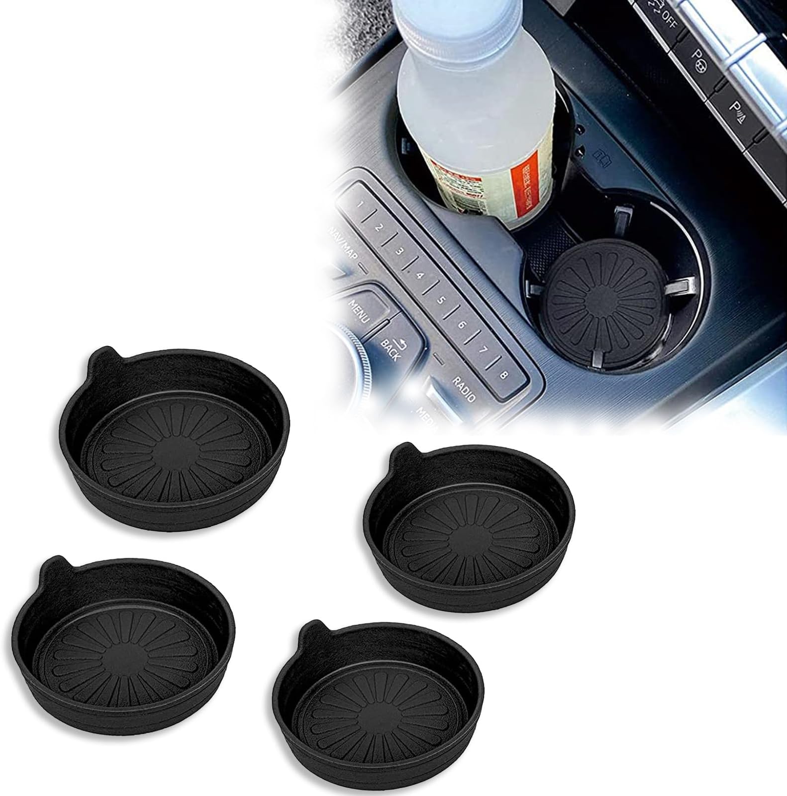 Amazon.com: gunhunt 4 PCS Car Cup Hoder Coaster, Silicone Car Coasters ...