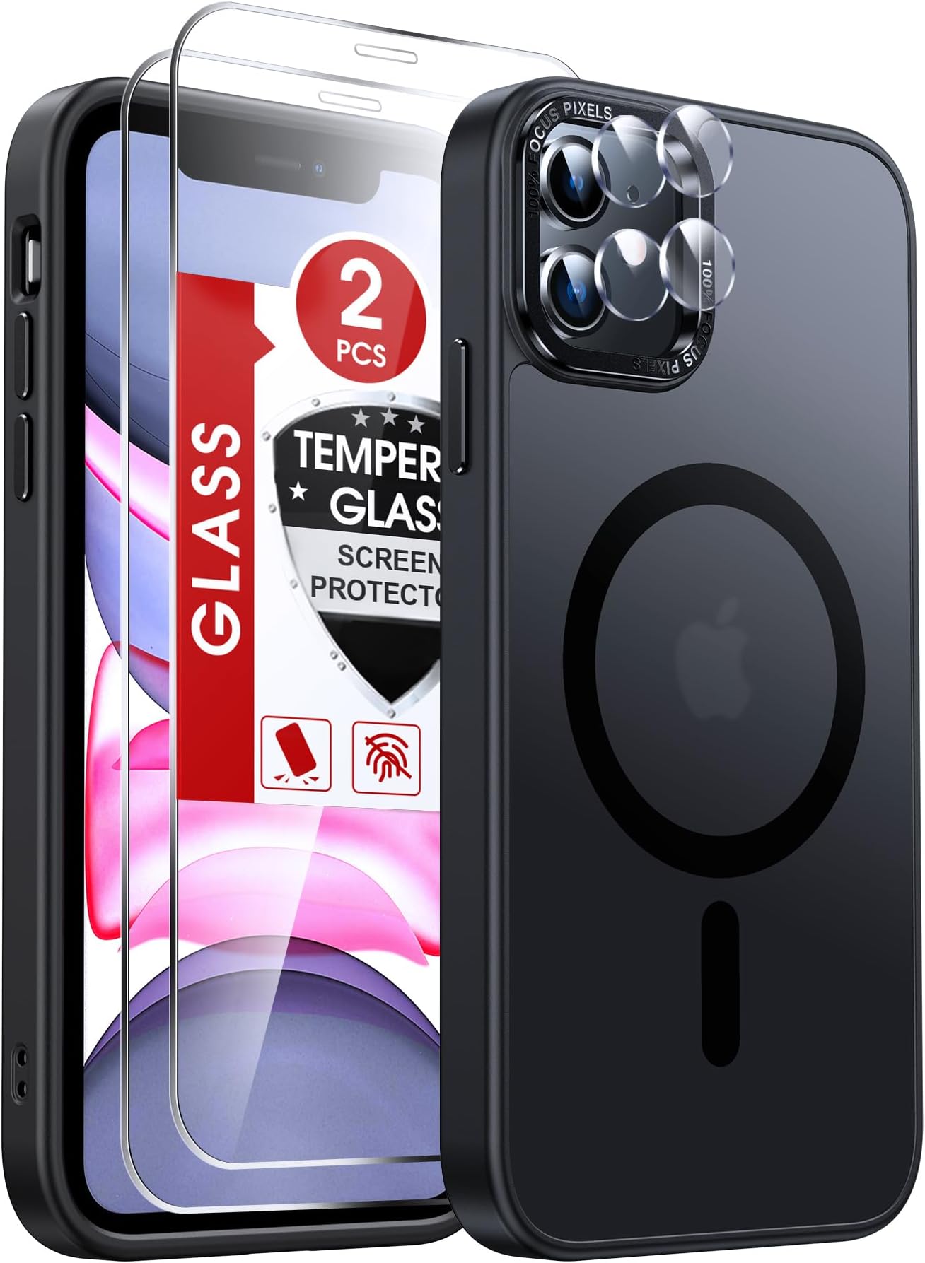 Amazon.com: SKTGSLAMY for iPhone 11 Case,with Screen Protectors and ...