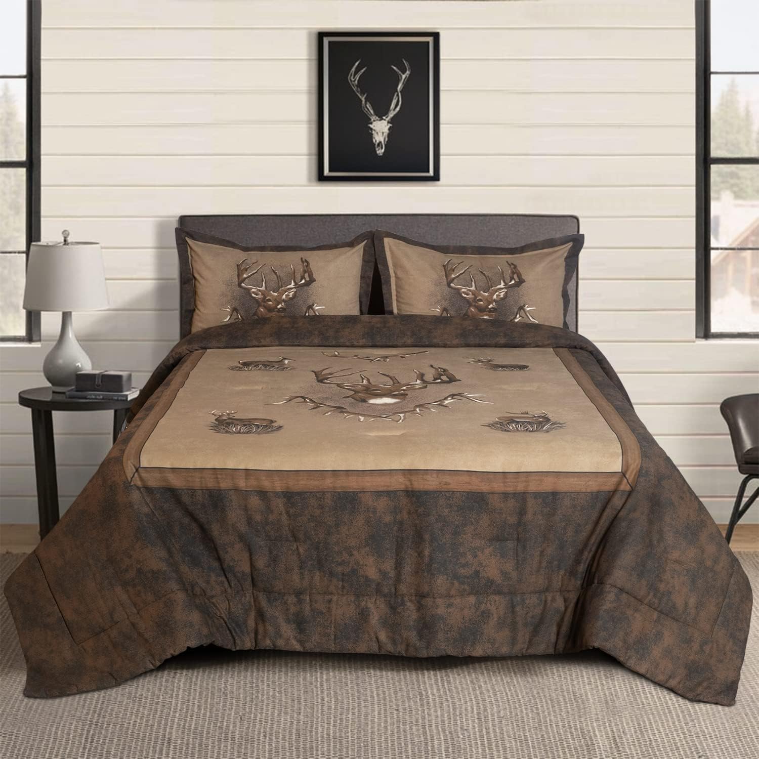 Amazon.com: Whitetail Ridge Blue Ridge Trading Elk Comforter Set - 4 ...