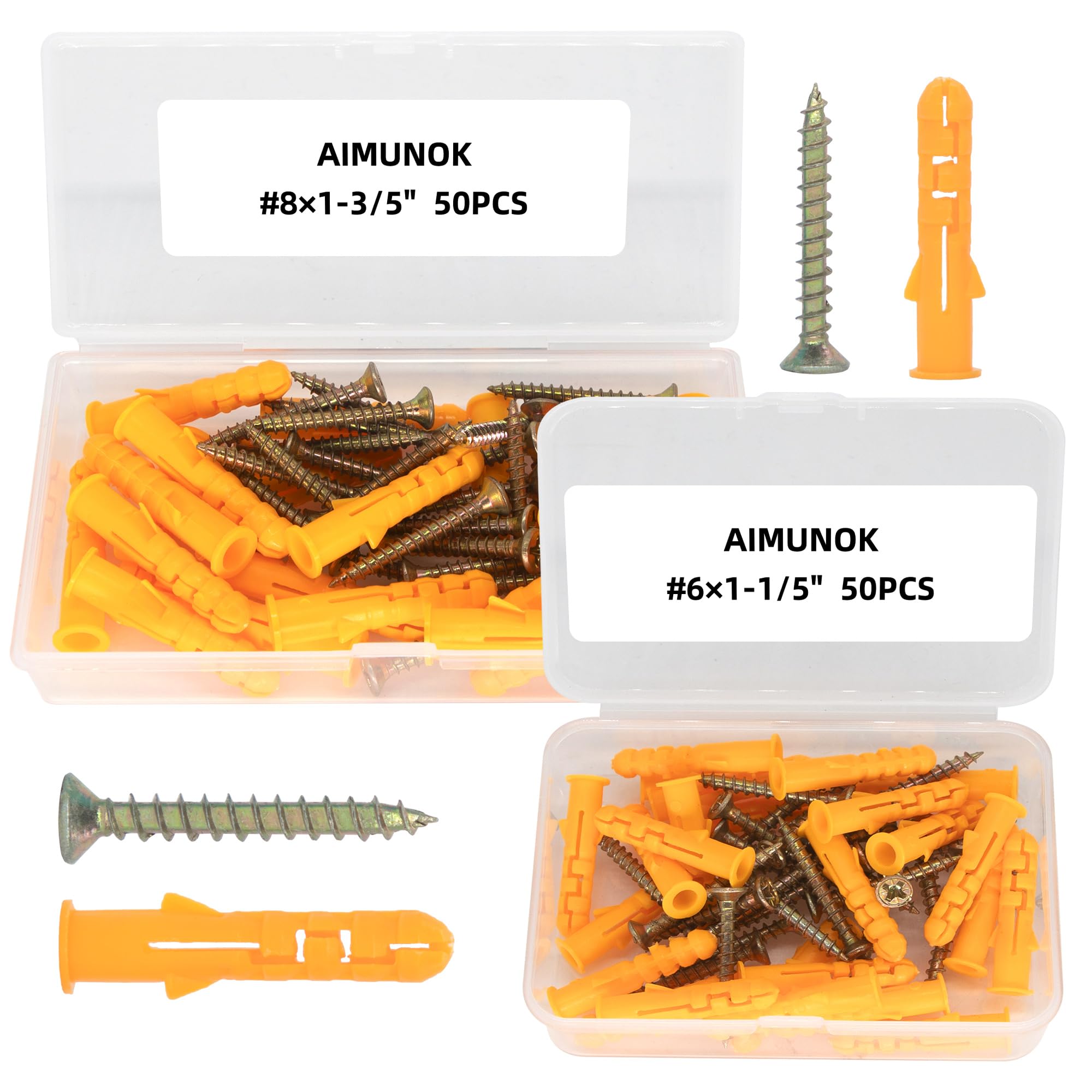 Snapklik.com : 100PCS Drywall Anchors And Screws Kit, 50 Plastic Dry ...
