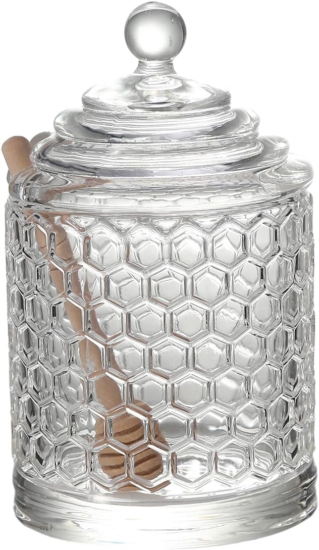 Amazon.com: BTGLLAS Honey Jars,9 oz Clear Glass Honey Pot Set with ...