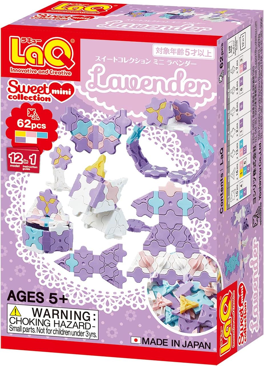 Amazon.com: Yoshiritsu LaQ Sweet Collection Mini Lavender | 62 Pieces | 12 Models | Age 5 ...
