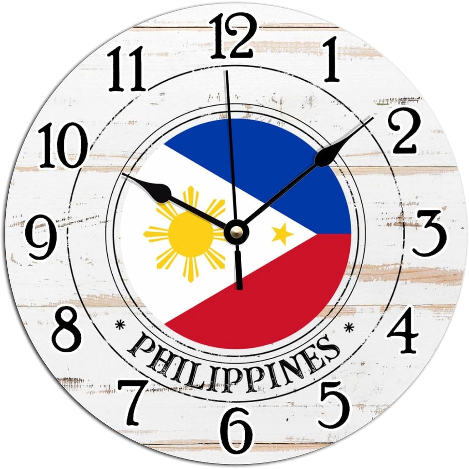 Amazon.com: Vinisong Art Clock Philippines Flag Clocks Philippines Wall ...