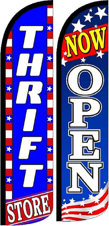 Amazon.com : OnPoint Wares Thrift Store Now Open Flags – Pack of 2 | 3 ...
