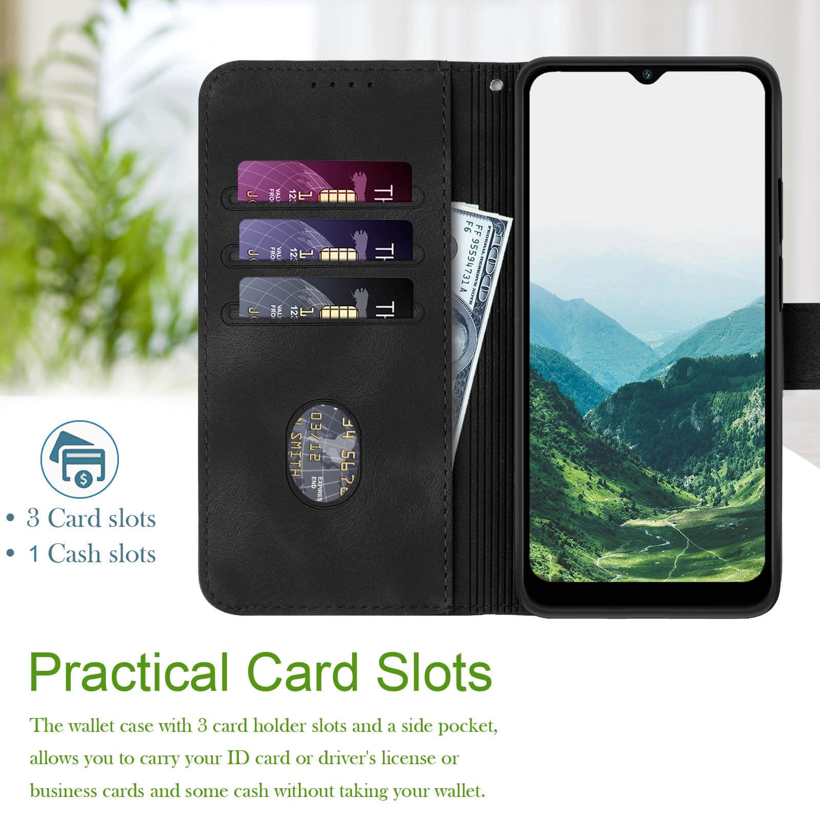 Snapklik.com : A03s Case Wallet,for Samsung Galaxy A03s Phone Case,Card Holder Leather Kick ...