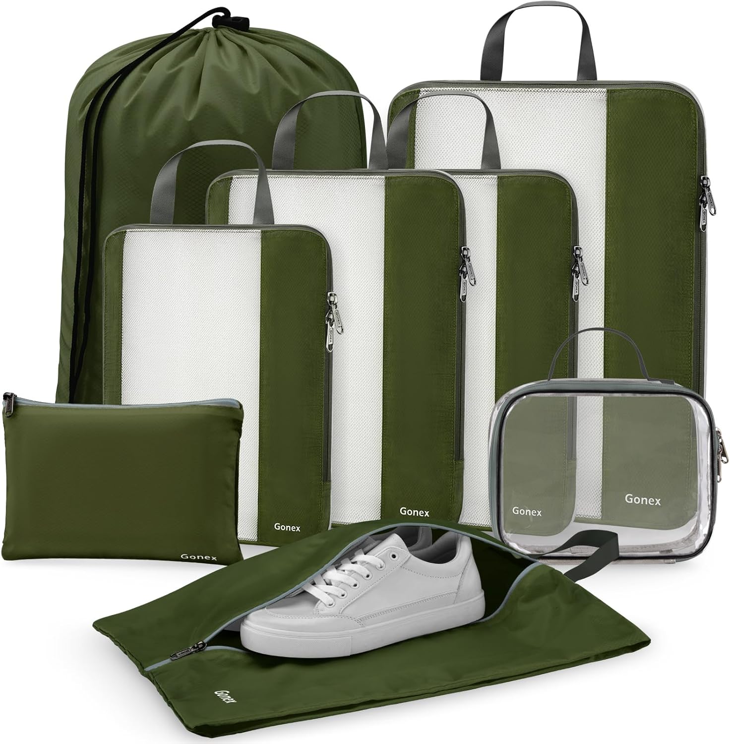 Amazon.com: Gonex 8 Set Compression Packing Cubes for Travel ...