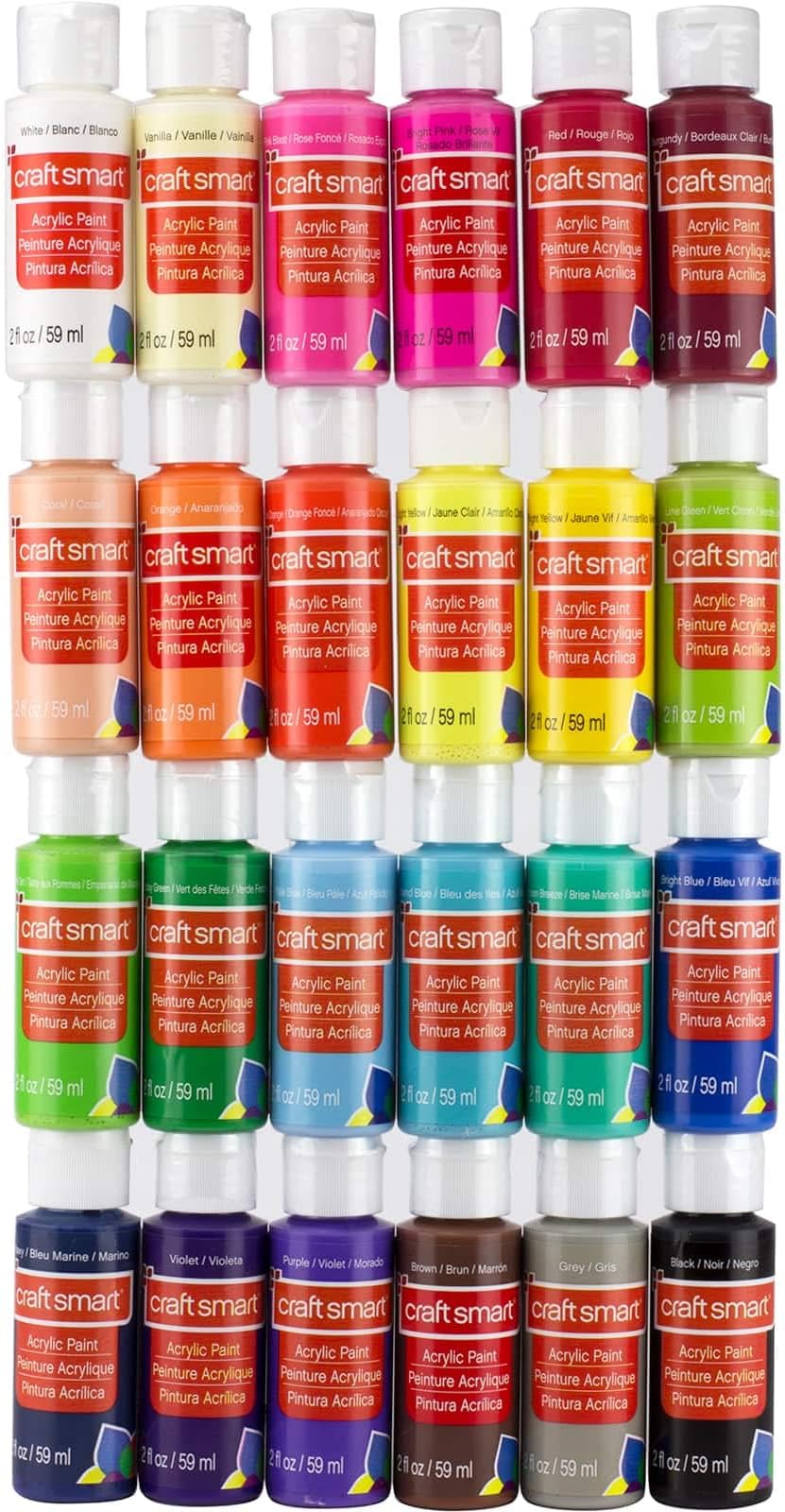 Amazon.com: Craft Smart Multi-Surface Satin Acrylic Paint Value Pack ...