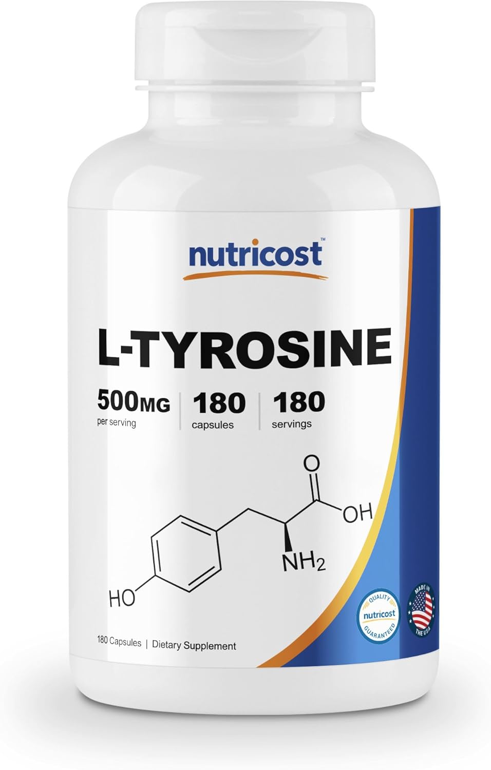 Amazon.com: Nutricost L-Tyrosine 500mg, 180 Capsules - Gluten Free ...