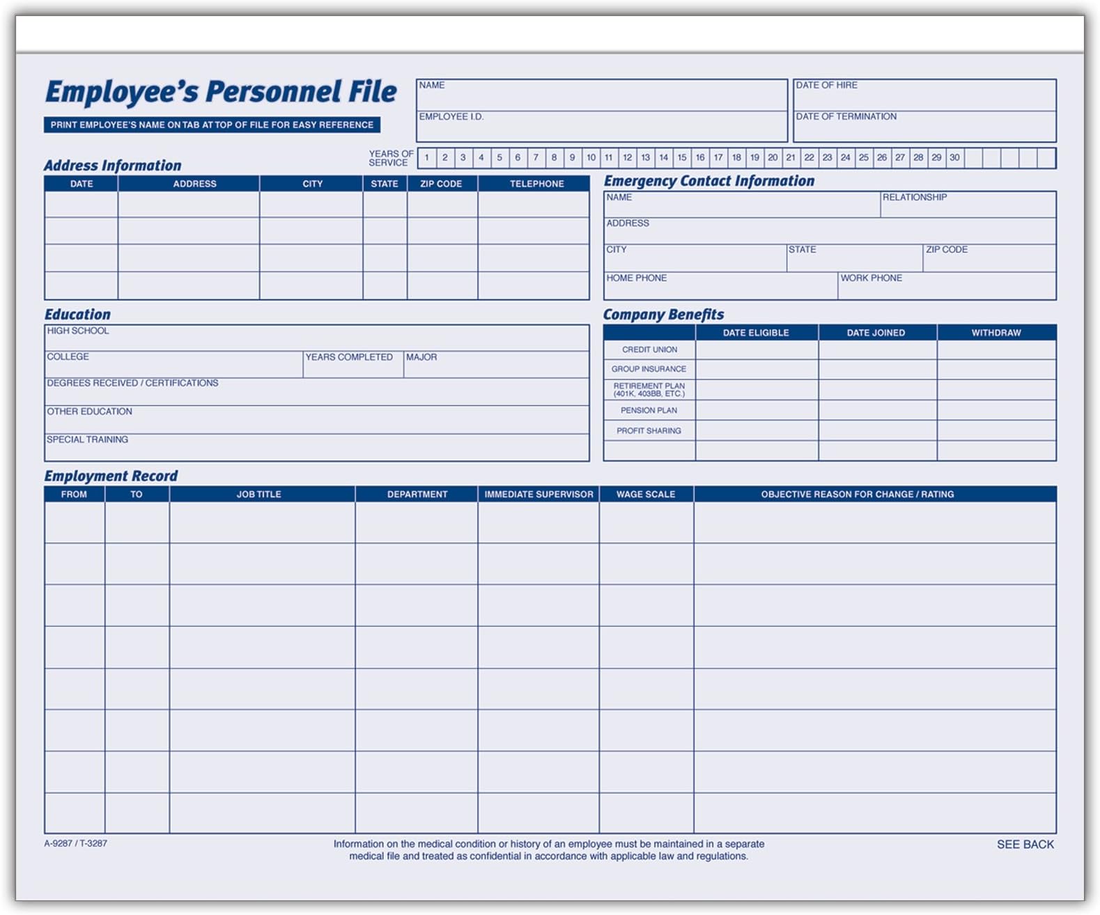Amazon.com : TOPS Employee Record Master File Jacket, 1-1/4 Inch ...