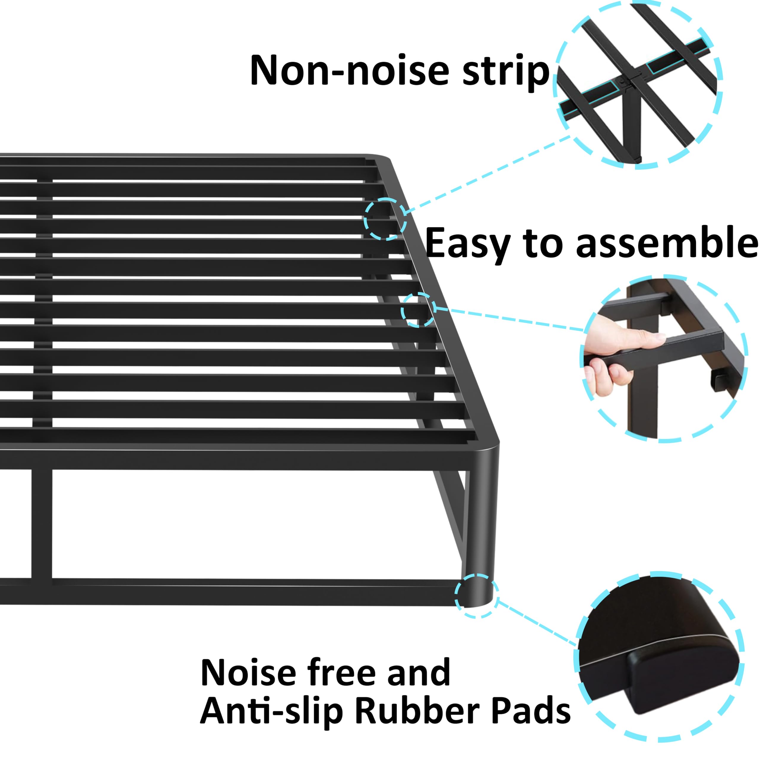 Snapklik.com : Yitong Angel 10 Inch Full Size Bed Frame