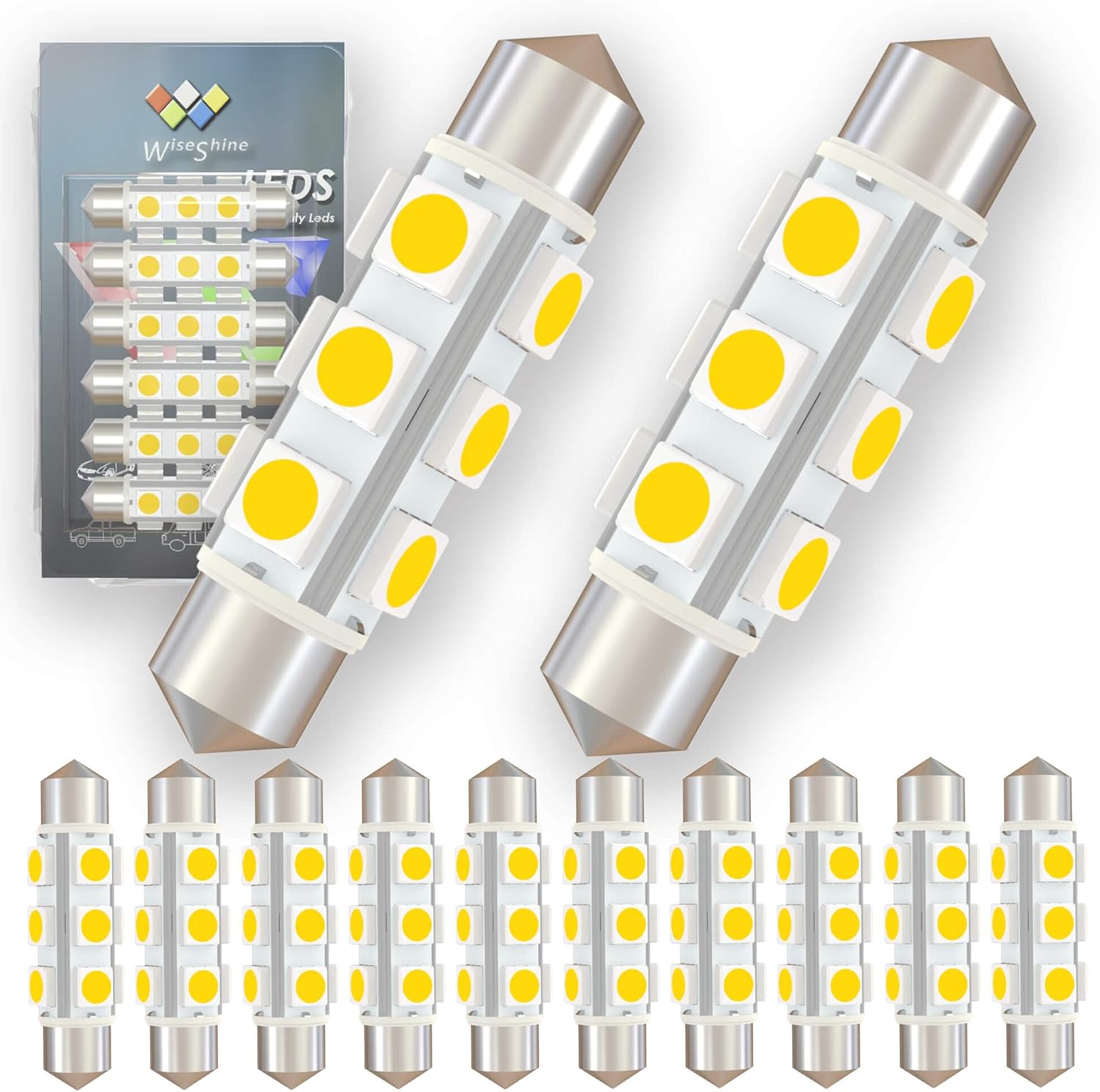 Amazon.com: Wiseshine 360 deg 44mm DC 12V 561 Led Bulb Natural White ...