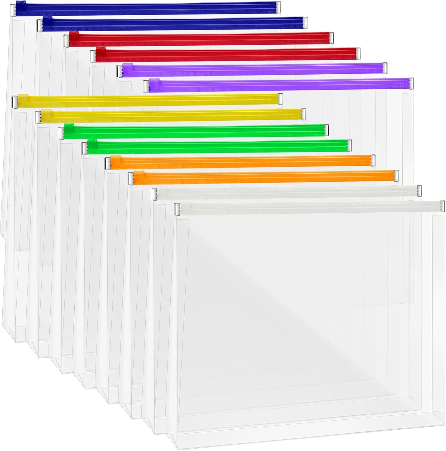 Amazon.com : Yexiya 14 Pack Clear Plastic Zip Envelopes A4 Zipper ...