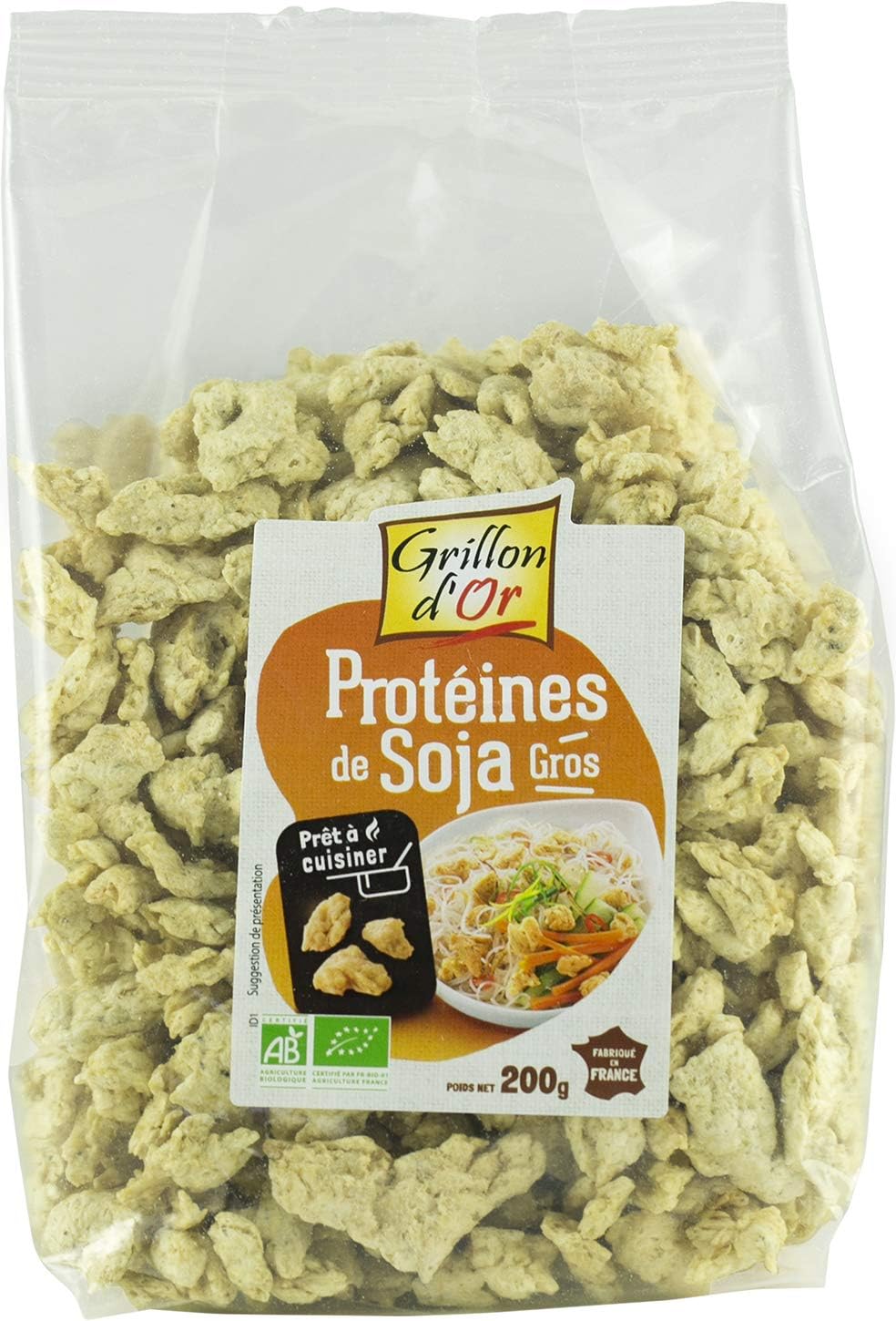Grillon d'Or - Protéines de Soja Gros bio - 200 g : Amazon.fr: Epicerie