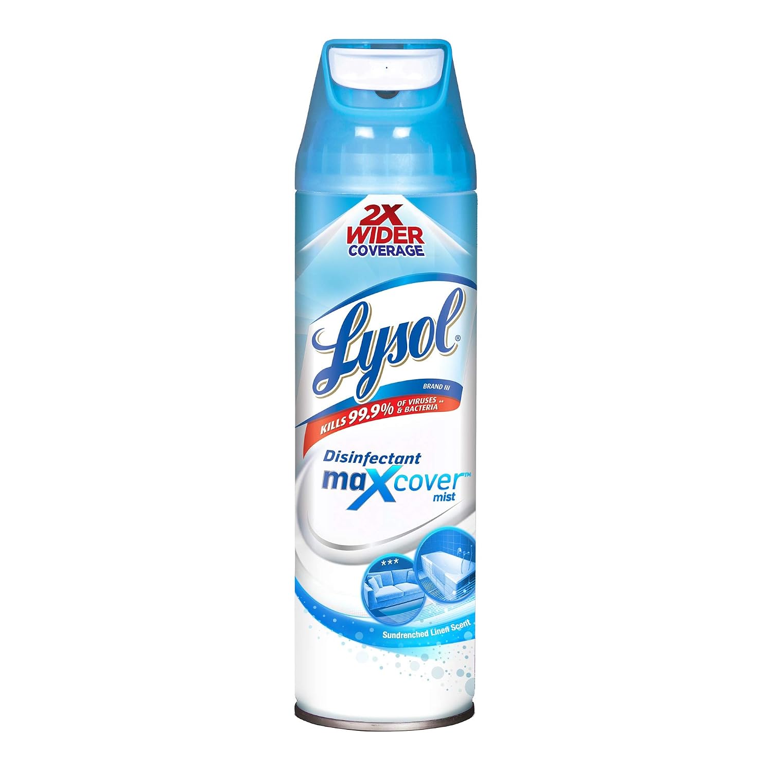 Lysol Max Cover Disinfectant Mist, Sundrenched Linen, 2X Wider Coverage ...
