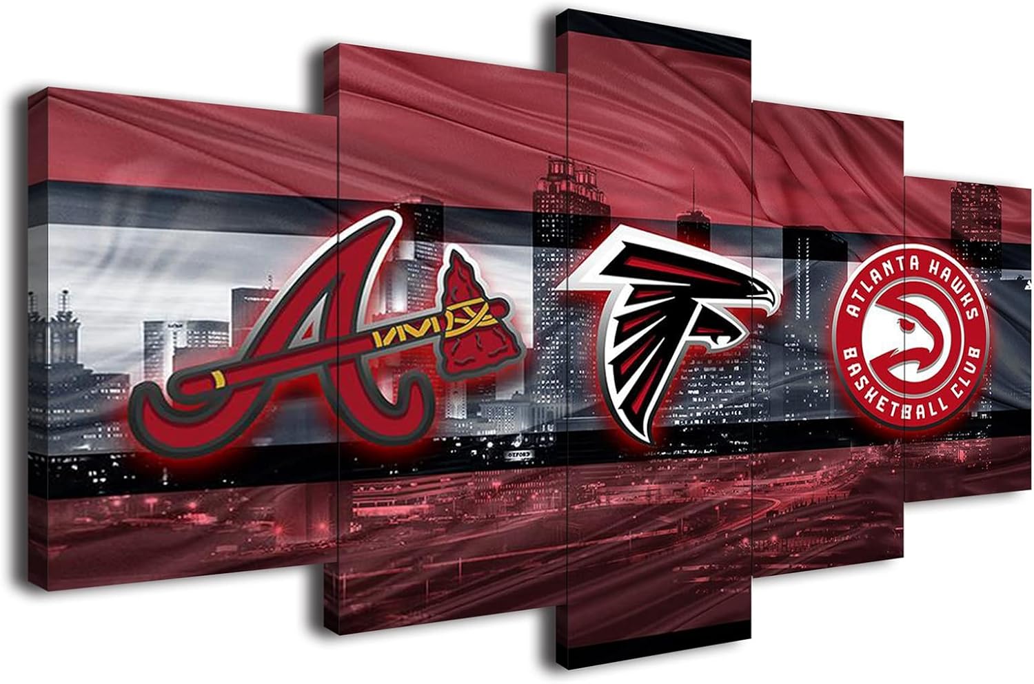 Amazon.com: Atlanta City Sports Team Poster Sports Canvas Wall Art ...