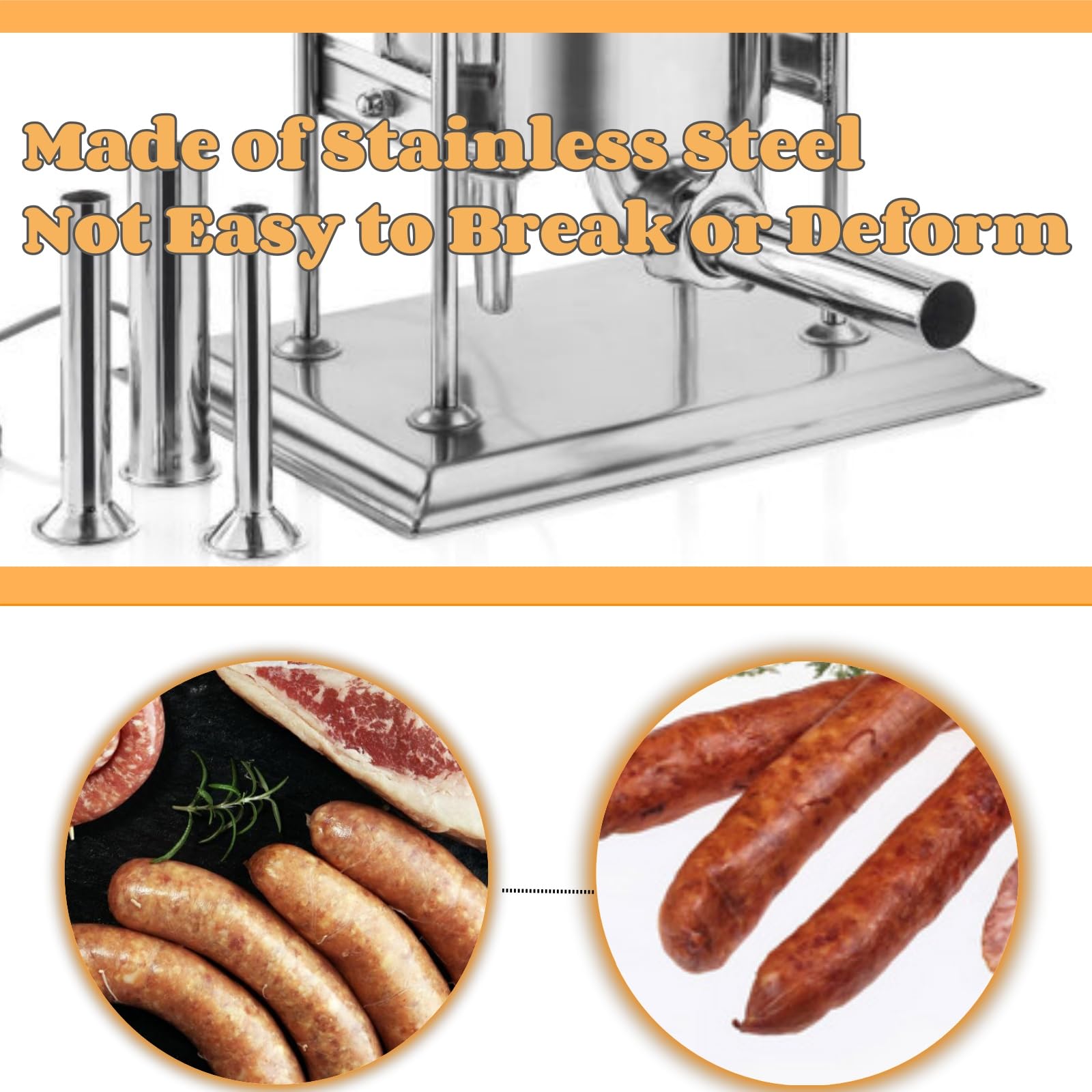 Meat Stuffer 4Pcs Sausage Stuffing Tubes Stainless Steel Sausage ...