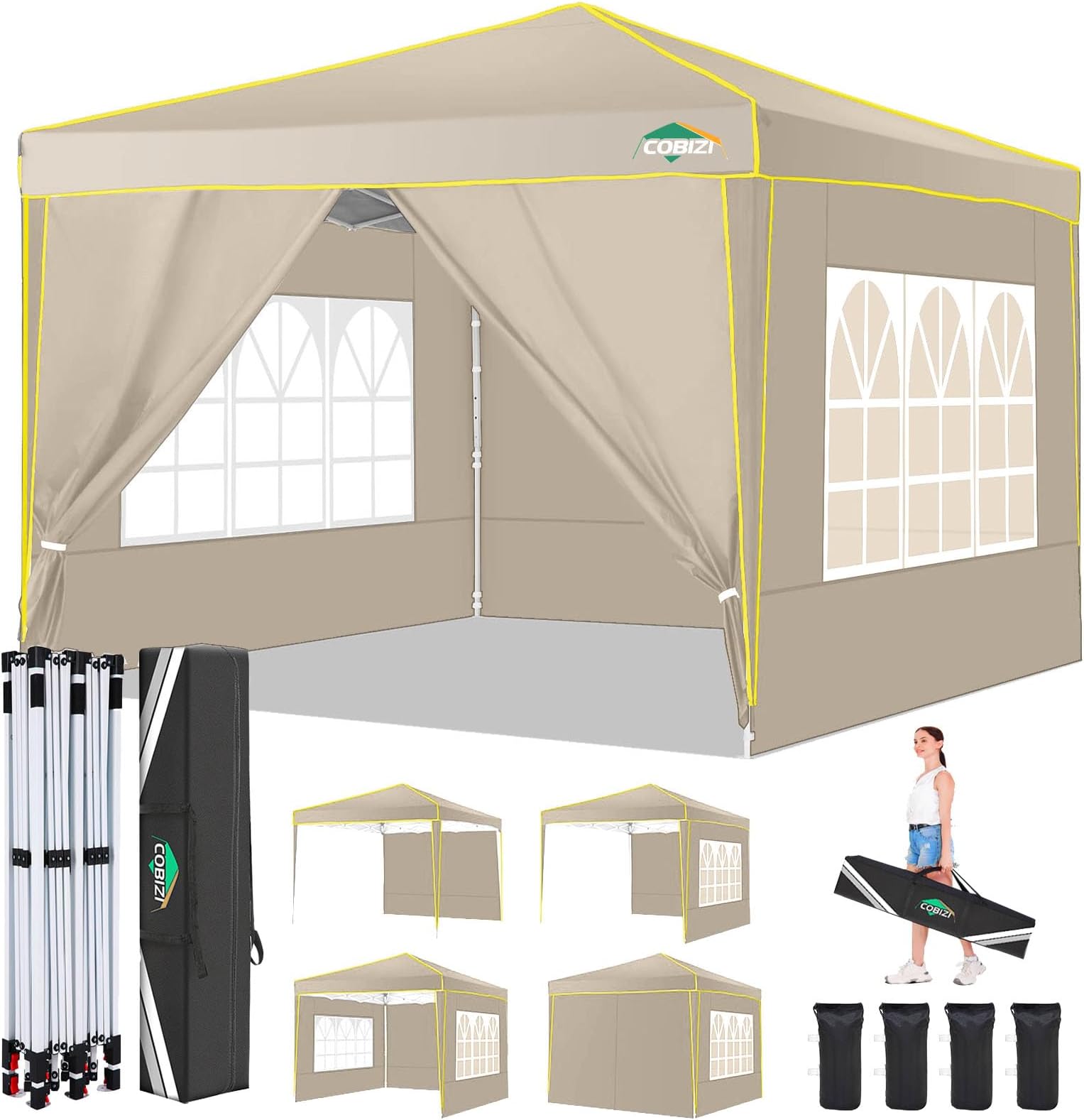 Amazon.de: COBIZI Faltpavillon 3x3m Pavillon 3x3 Wasserdicht Stabil ...
