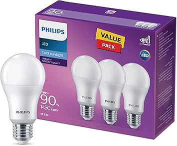 Philips LED Light Frosted Bulb A60, Non-Dimmable, E27 Base, 13W-90W ...