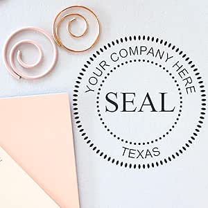 Amazon.com : Texas Self-Inking Corporate Seal Stamp, 1-5/8 Size, Texas ...