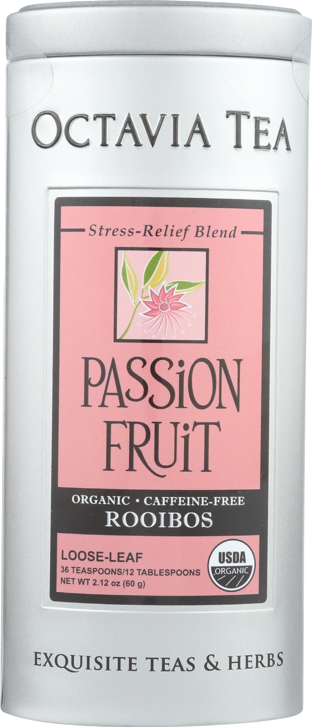 Amazon.com : Octavia Tea Passion Fruit (Organic, Caffeine-Free Red Tea ...