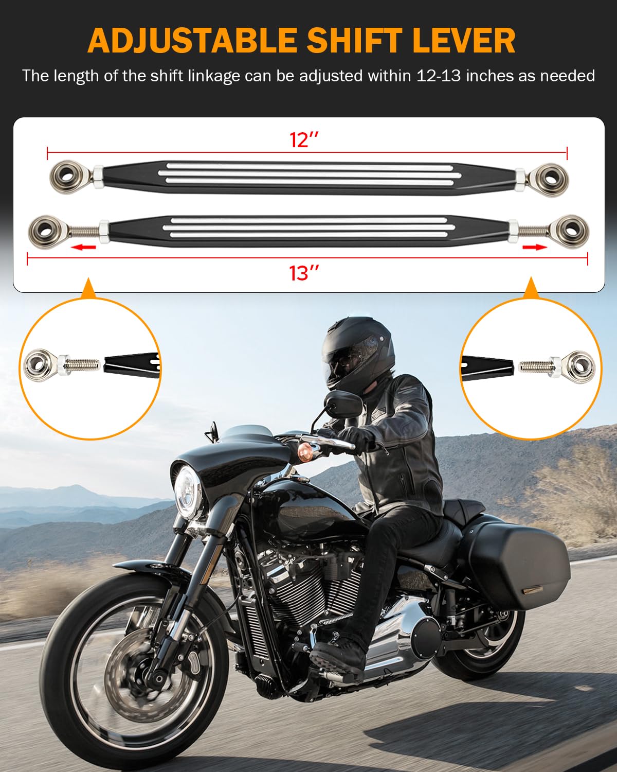 Snapklik.com : Black Shift Linkage Shifter Compatible For Harley ...