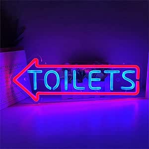 Toilet Entrance LED Neon Sign, Restroom Washroom Indicator Decor Lamp ...