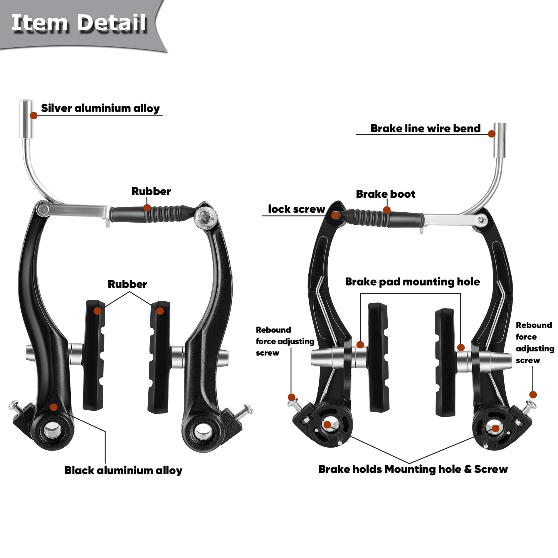 Snapklik.com : Hmfmdy Bike Brakes Set, Complete Brake Kit For Most ...
