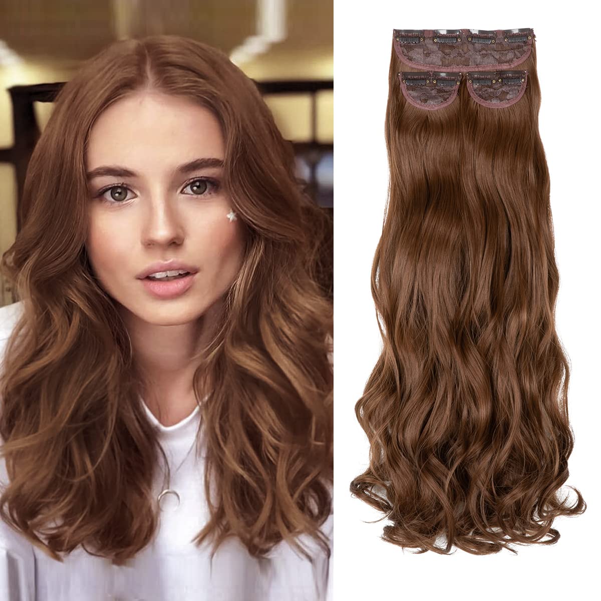 Amazon.com : Light Golden Brown Mix Pale Golden Blonde Hair Extensions ...