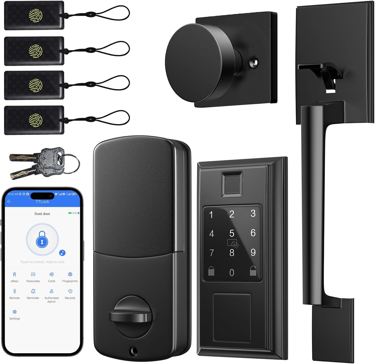 WiFi Front Door Lock Set - Miuedo Keyless Entry Smart Locks Handle Set ...