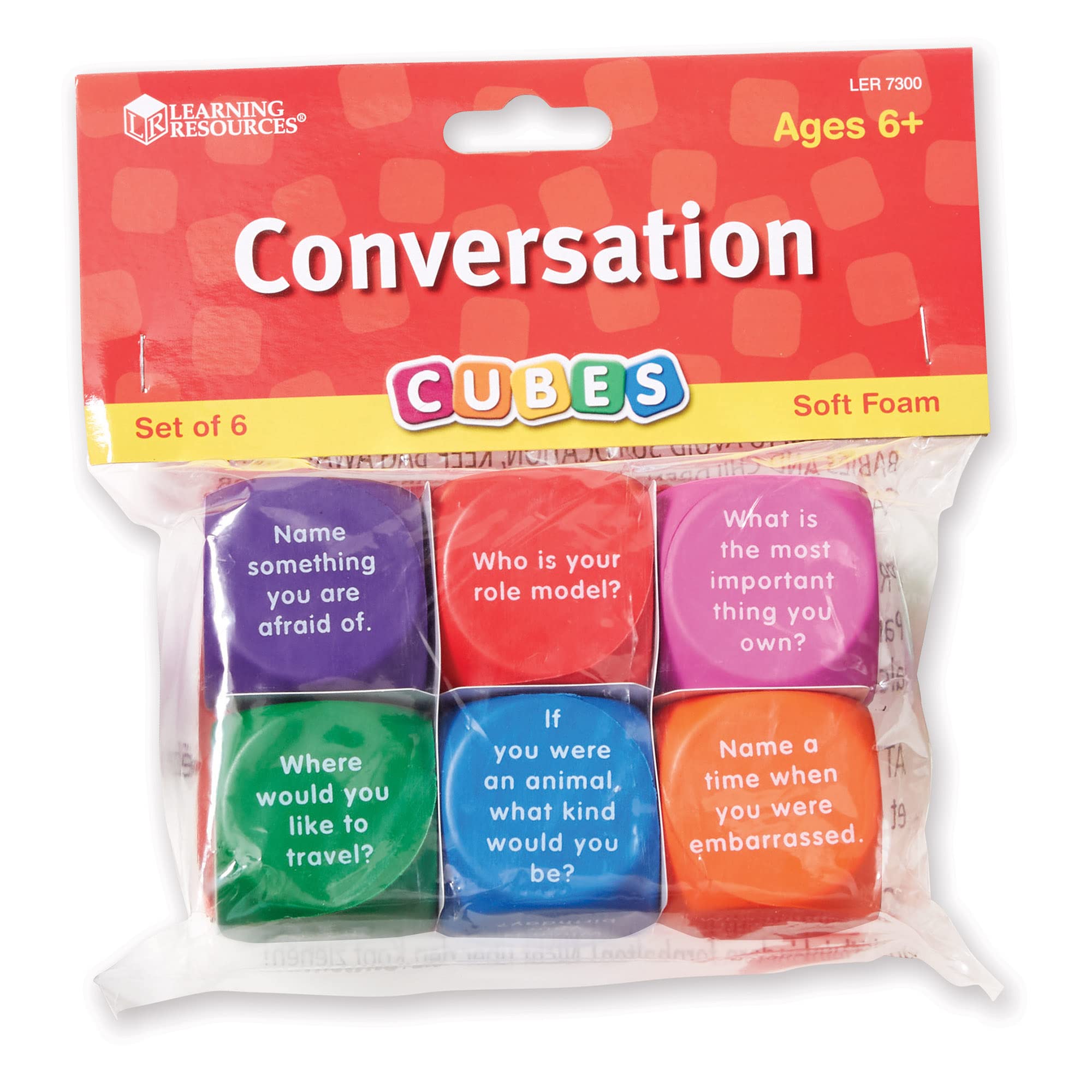 Learning Resources Conversation Cubes - 6 Pieces, Ages 6+ Foam Cubes ...