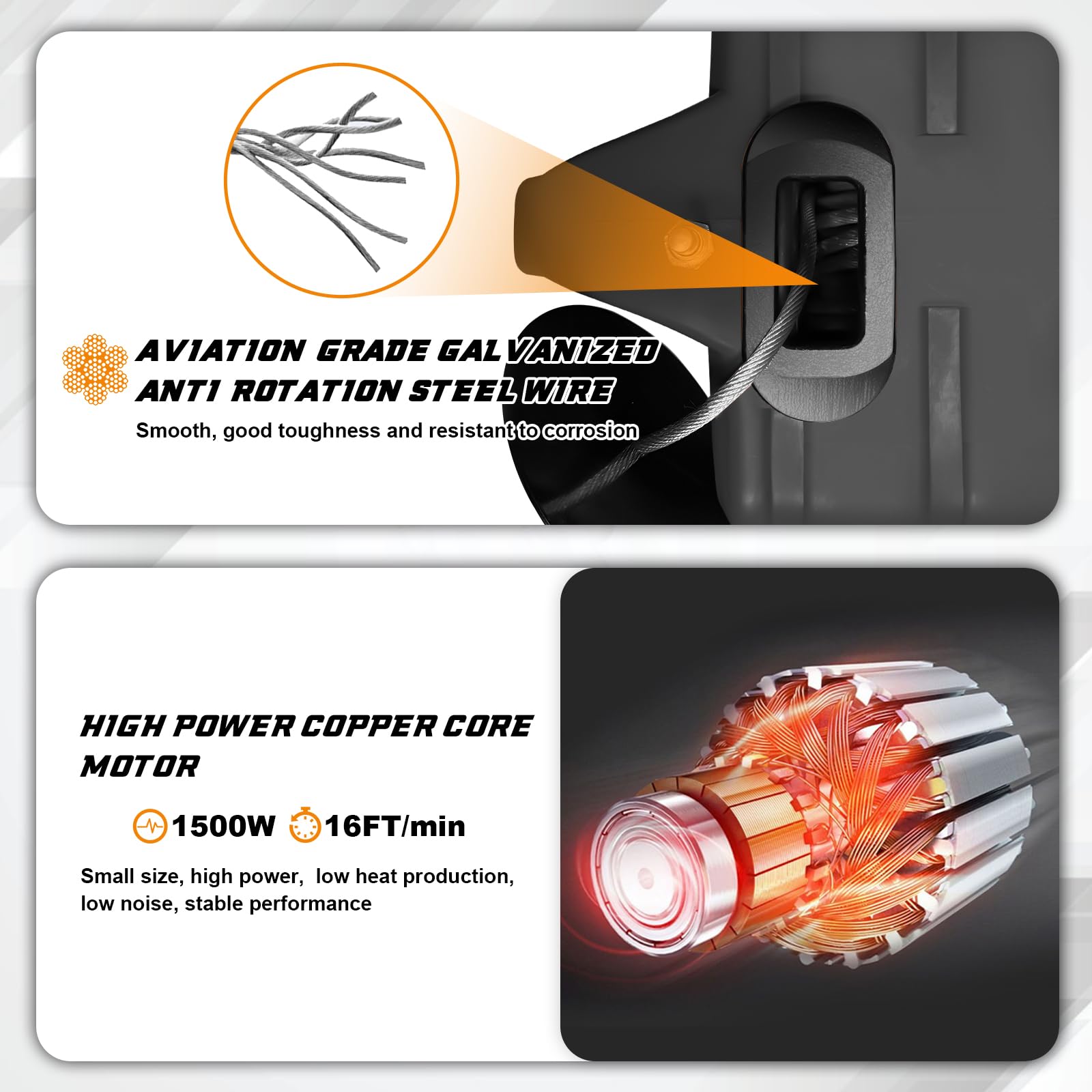 Snapklik.com : SENKEYFE Power Electric Portable Hoist Winch 1100LBS, 3 ...