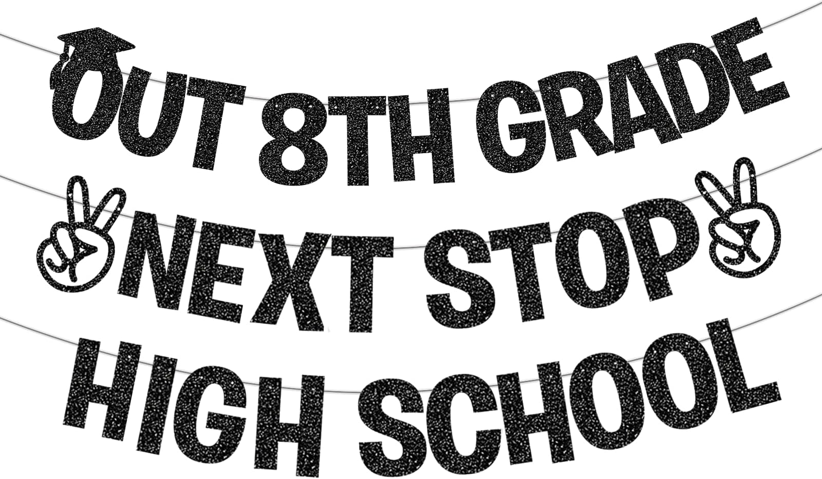 Amazon.com: Bye Bye 8th Grade Hello High School Banner, 8th Grade ...