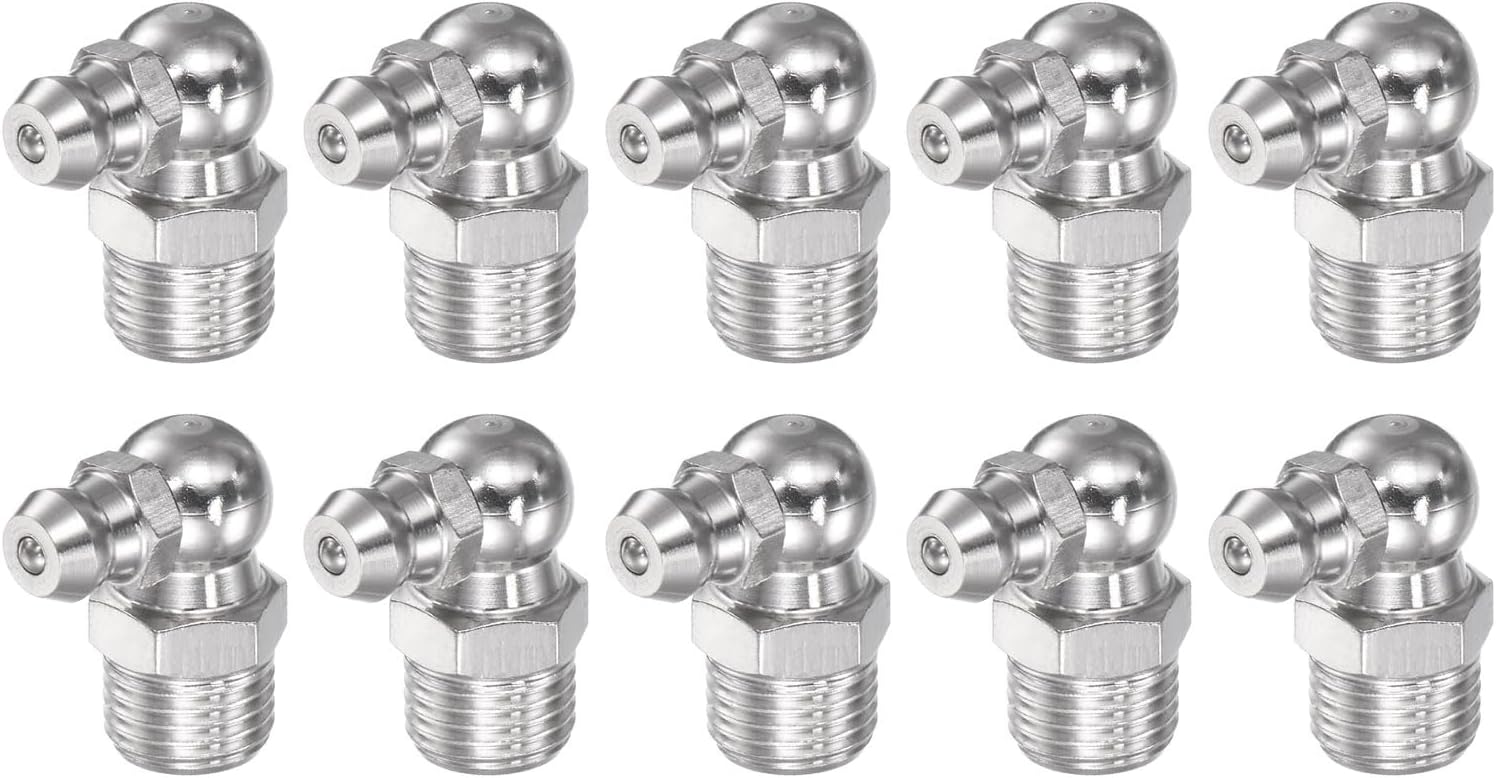 uxcell 304 Stainless Steel 90 Degree Grease Fitting M10 x 1mm Thread ...