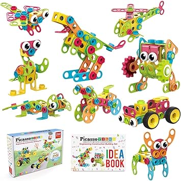 Amazon.com: PicassoTiles Magnetic Action Figures + 250 Piece ...