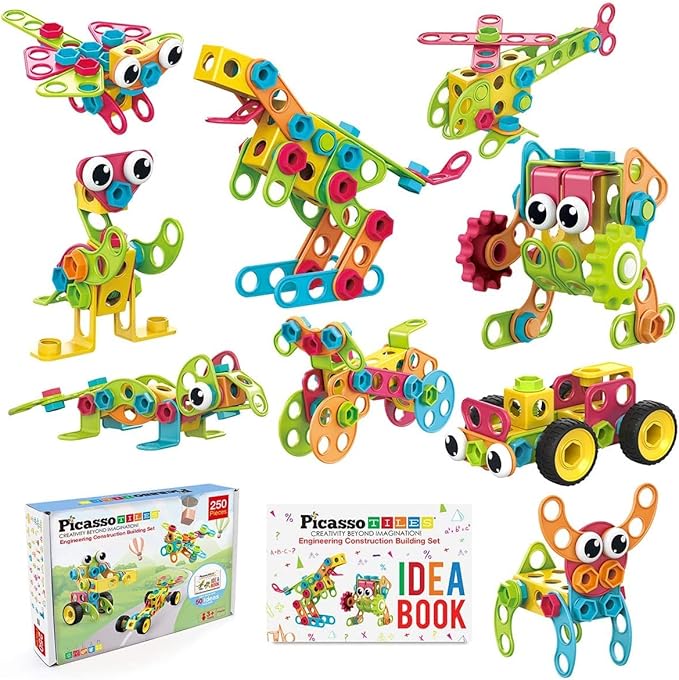 Amazon.com: PicassoTiles Magnetic Action Figures + 250 Piece ...