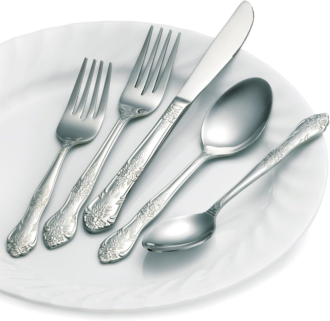 Amazon.com | Rogers 40-Piece Rose Elegance Flatware: Flatware Sets: Serving Sets