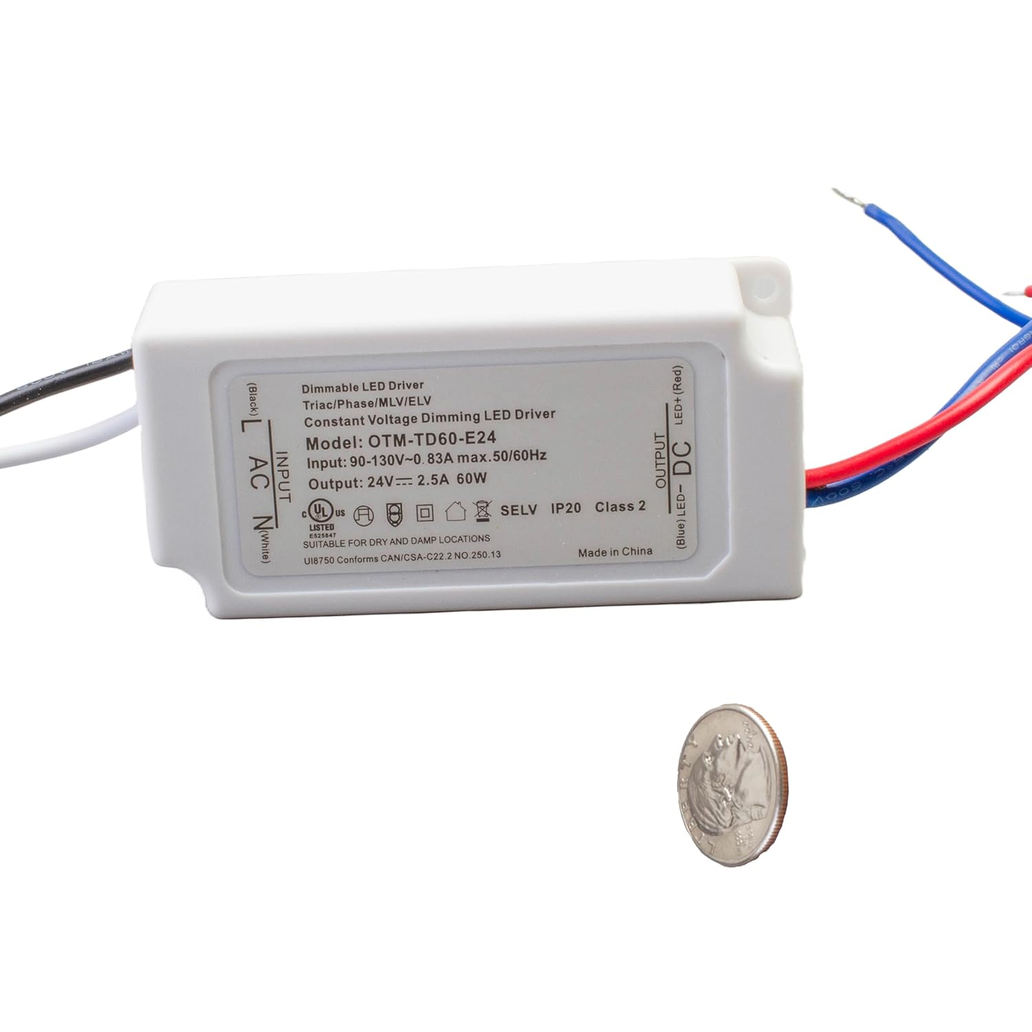 driver LED regulable, lista UL, fuente de alimentación de 24 V 60 W, atenuación triac de 2,5 ...
