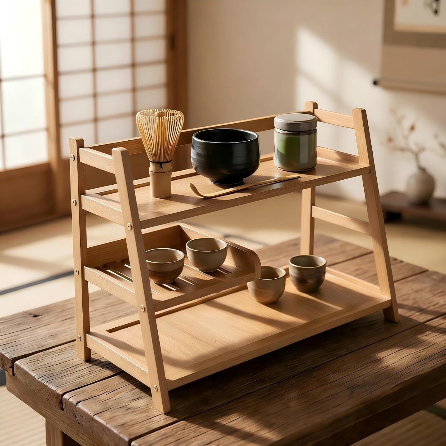 Amazon.com: Lnncdsc 3 Tier Bamboo Matcha Station, coffee station ...
