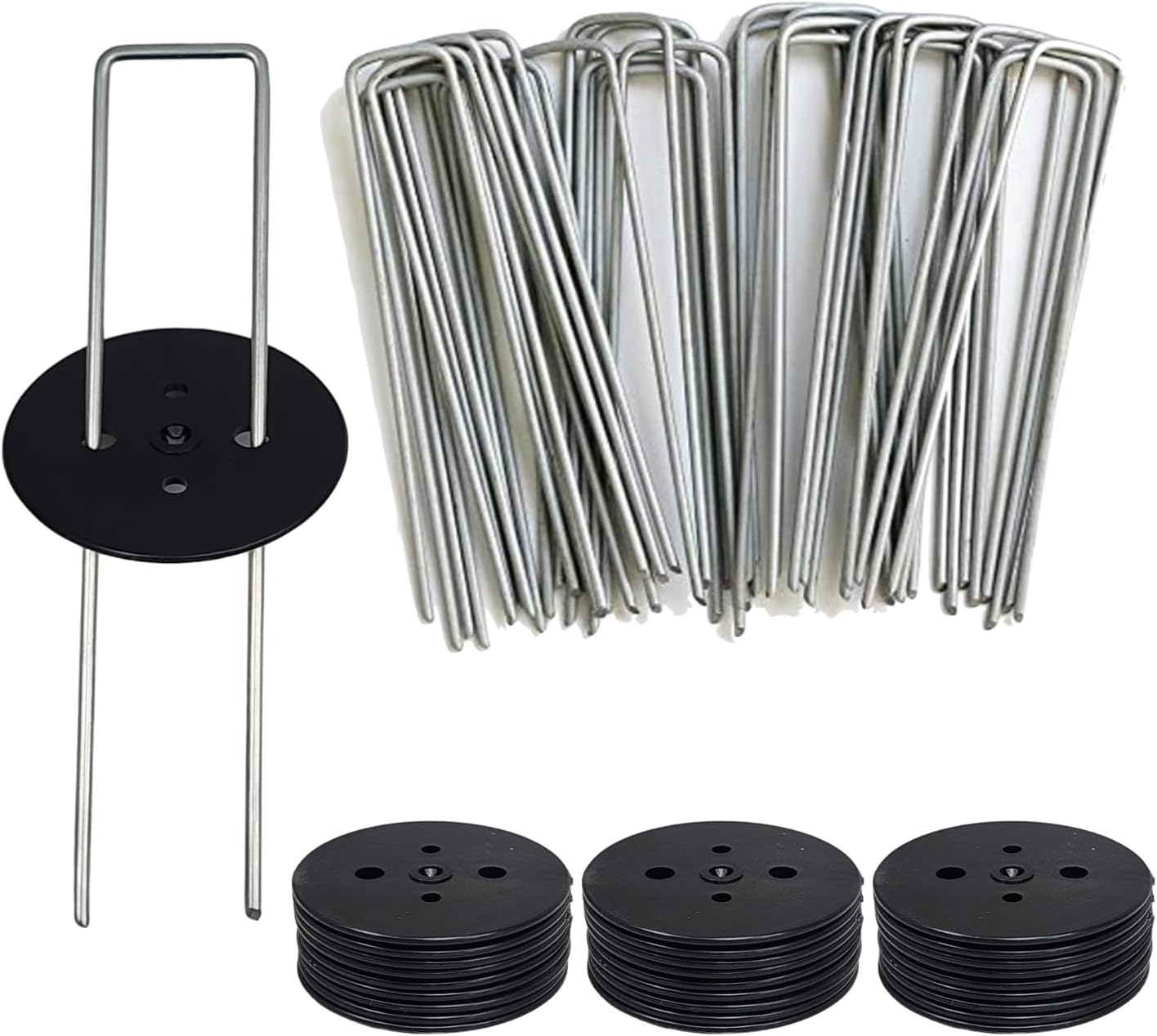 Amazon.com : 50 Pack 6" Inch Landscape Staples with Gasket Washer Caps ...