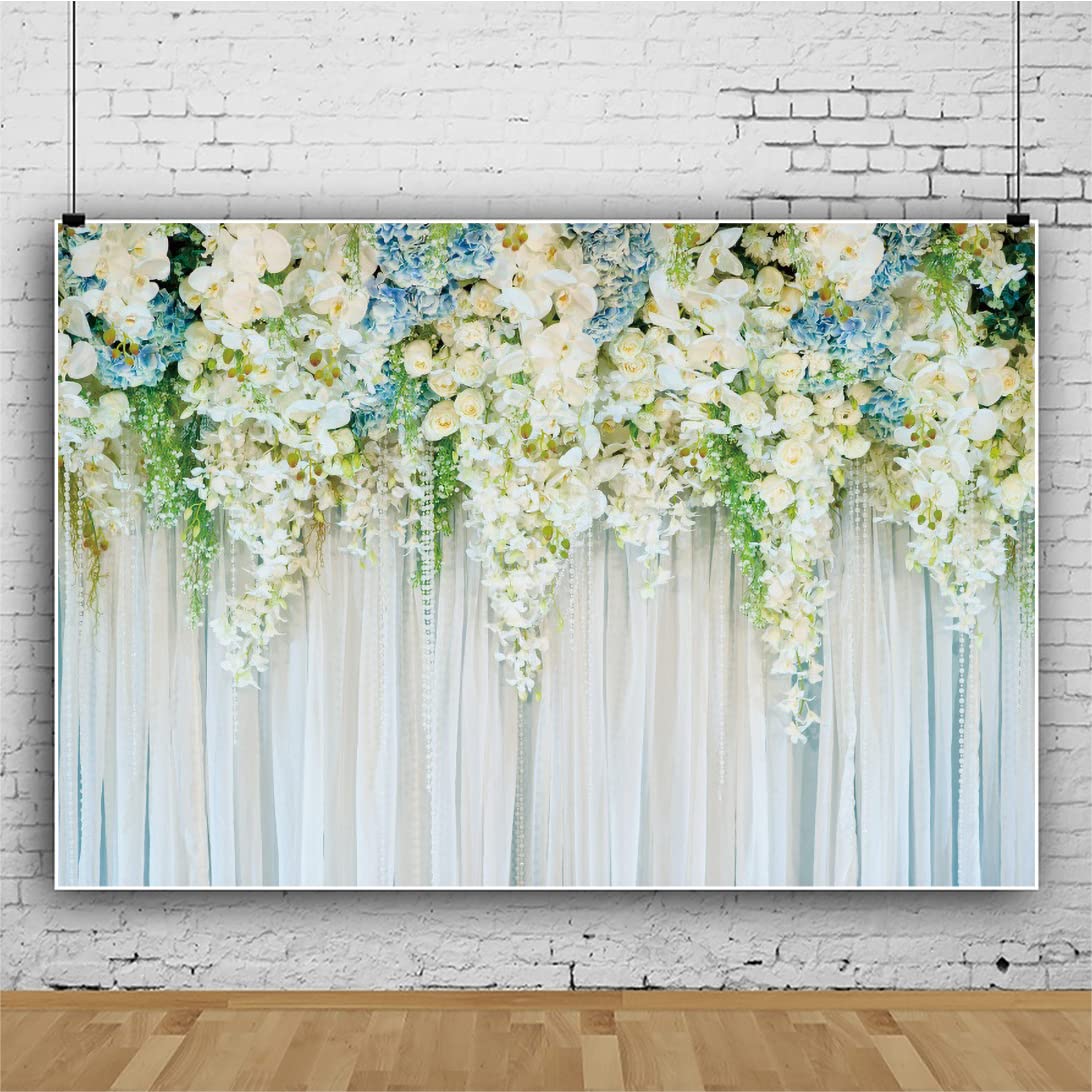 Weather Proof Shutter 8x6ft White Rose Flower Backdrop - Fabric ...