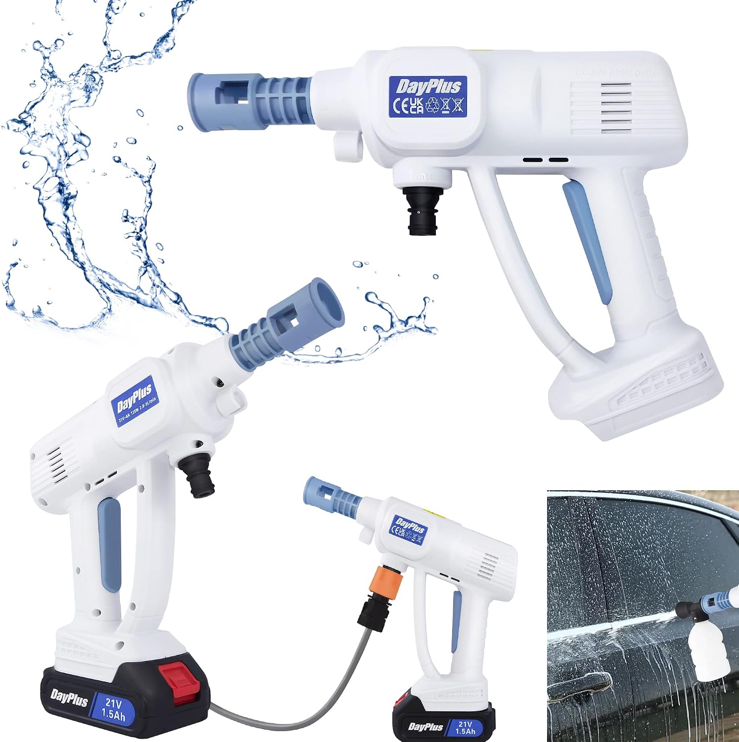 Amazon.com : Compact Pressure Washer High Pressure Washer Gun Cordless ...