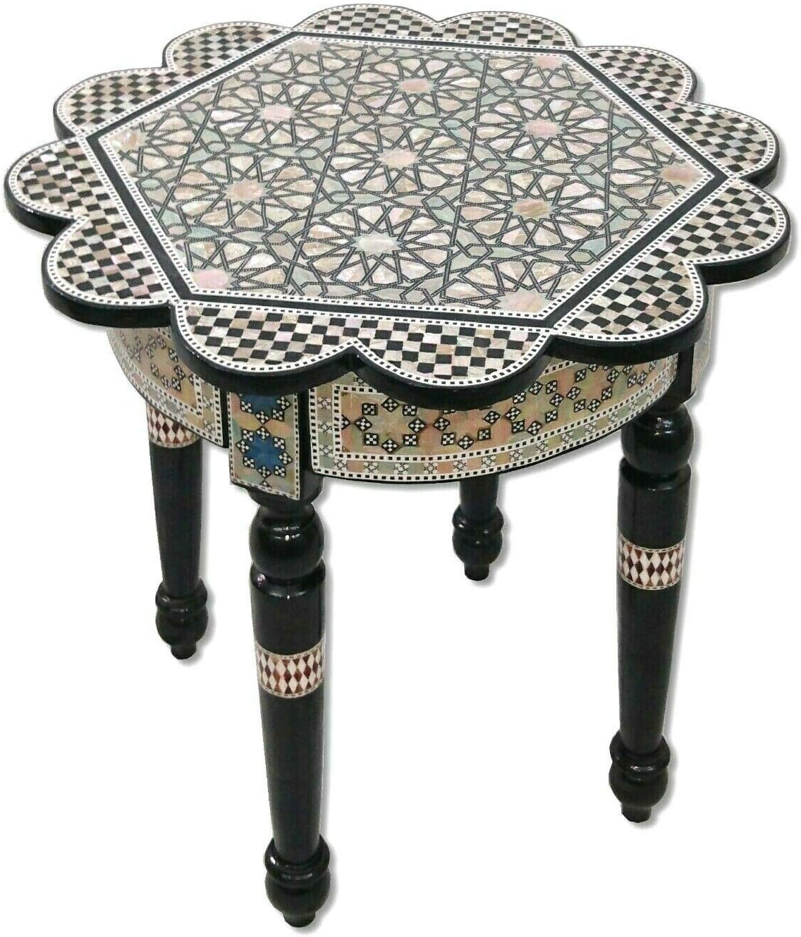 Amazon.com: W165 Handmade Mother of Pearl Inlaid Art Egyptian Round ...