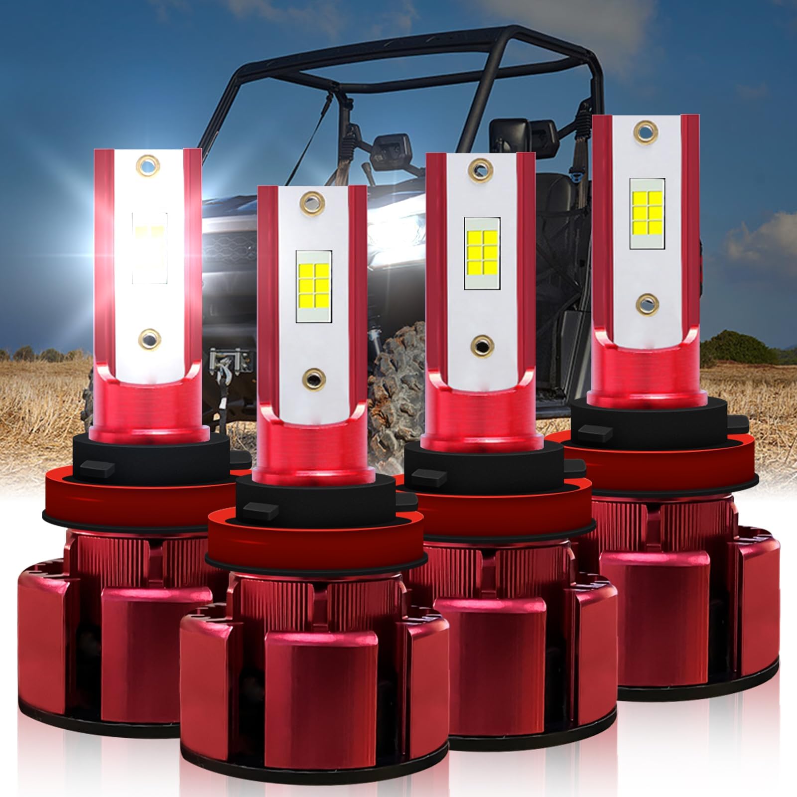 IVBDQV Fit (2016-2023) for Can Am Defender LED Headlight Bulbs,H11/H9 ...