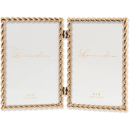Amazon.com - 4x6 Hinged Double Cast Metal Picture Frames, Gold Rope Design