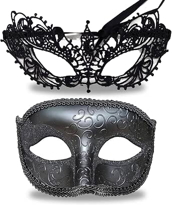 Couples masquerade masks, cosplay party masks : Amazon.com.au: Toys & Games