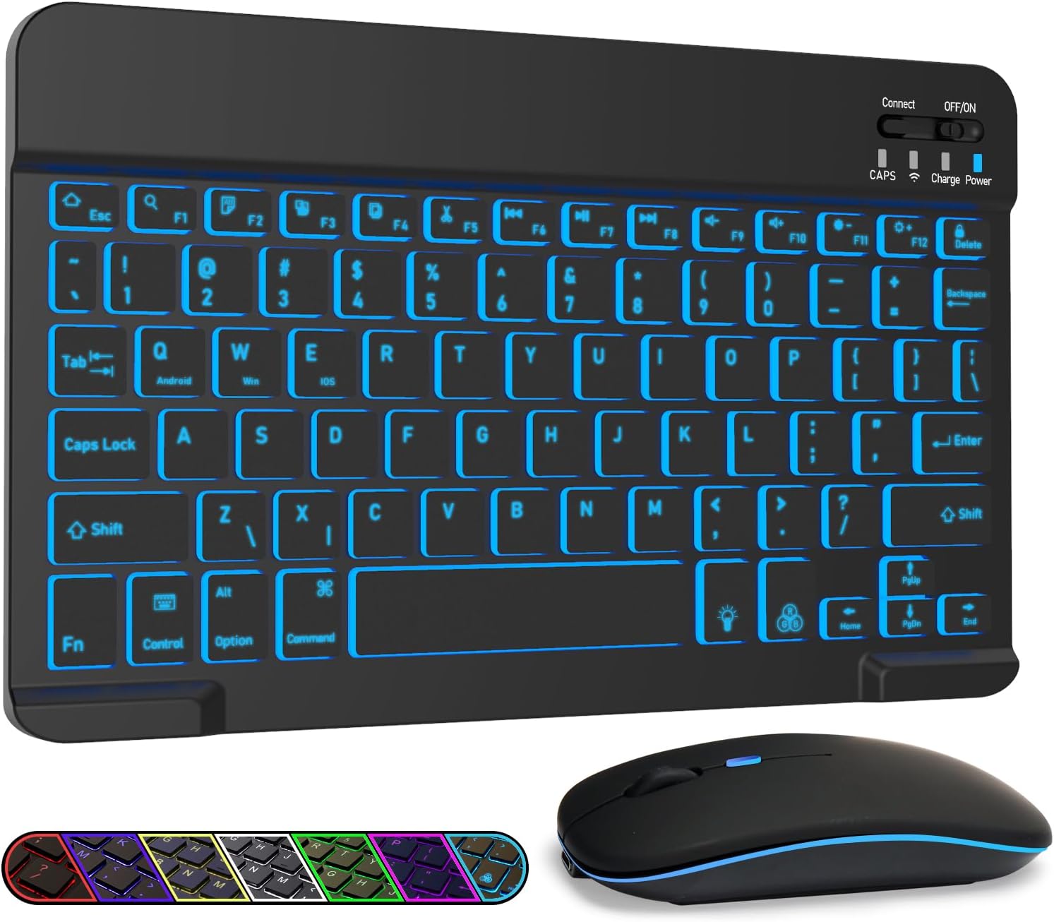 Amazon.com: LAMA 7 Colors Backlit Universal Bluetooth Keyboard and ...