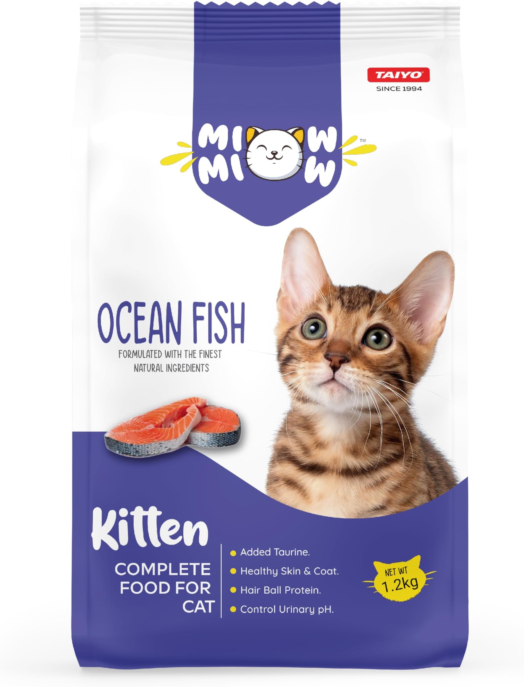 Taiyo Miow Miow Kitten Ocean Fish, Dry Cat Food, Complete and Balanced ...