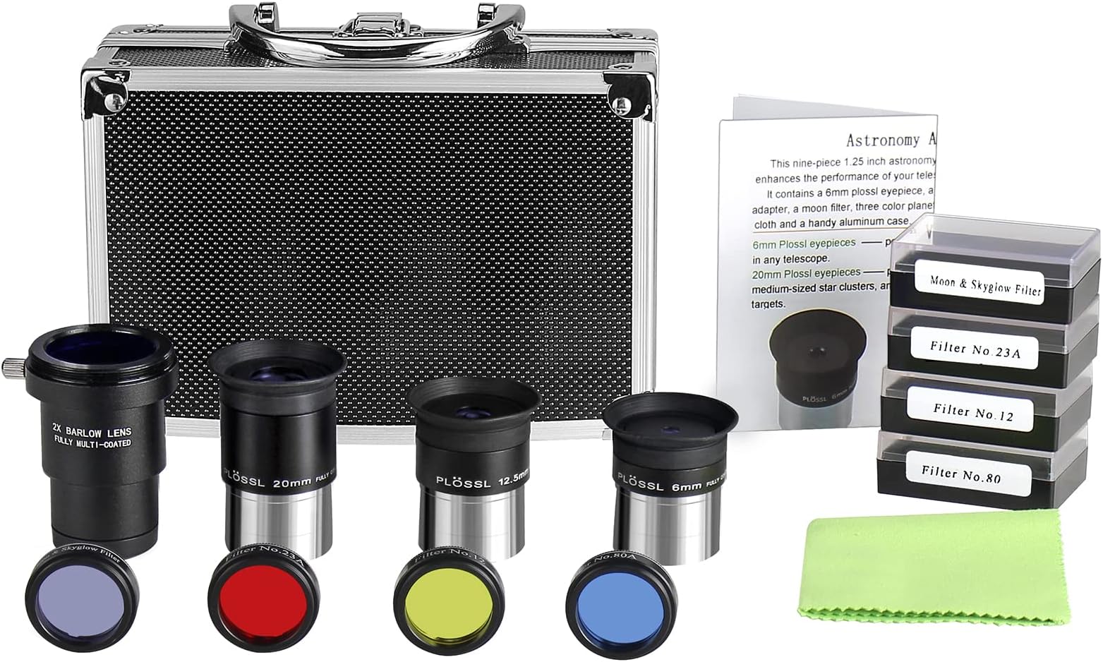 Amazon.com : 1.25 Inch Astronomical Telescope Accessory Set with Carry ...